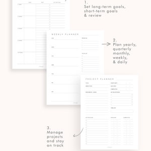 Productivity Planner Bundle, Life Goal Setting Planner, ADHD Planner ...