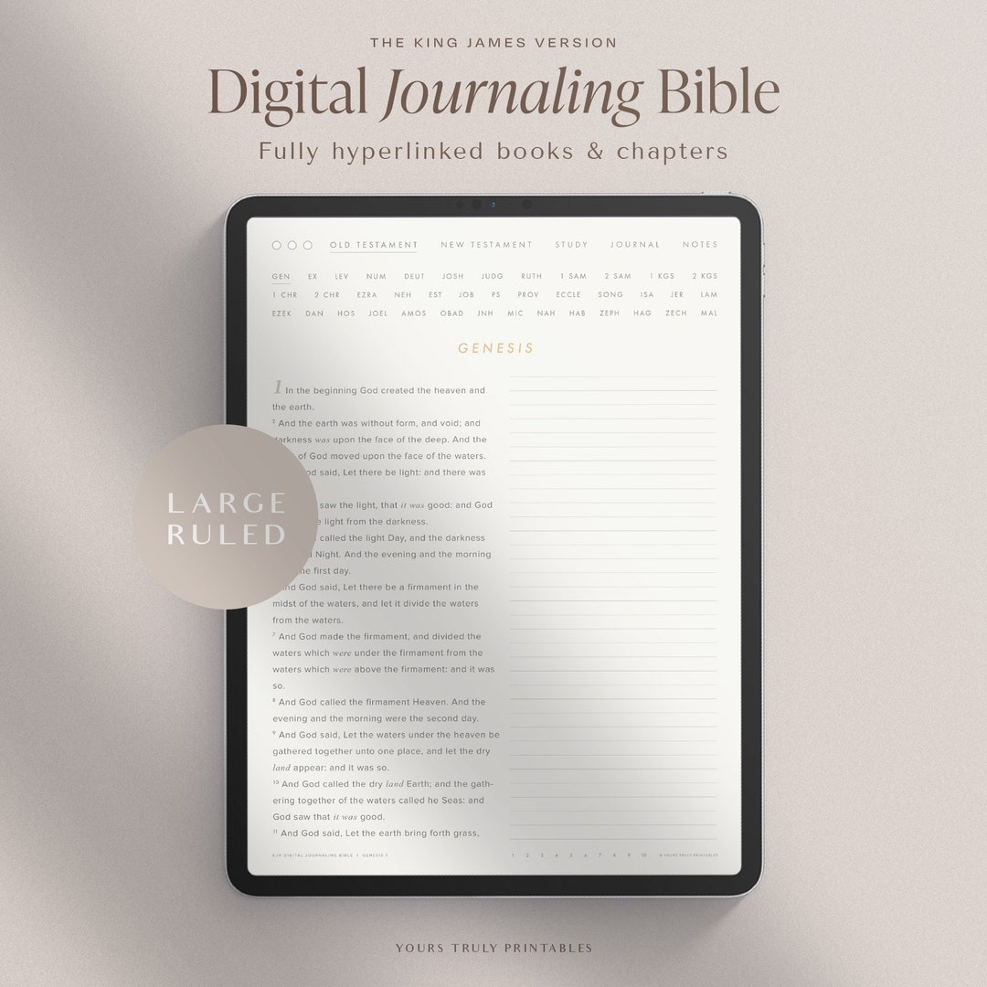 Digital Journaling Bible – KJV Large Font – Ruled - Portrait ...