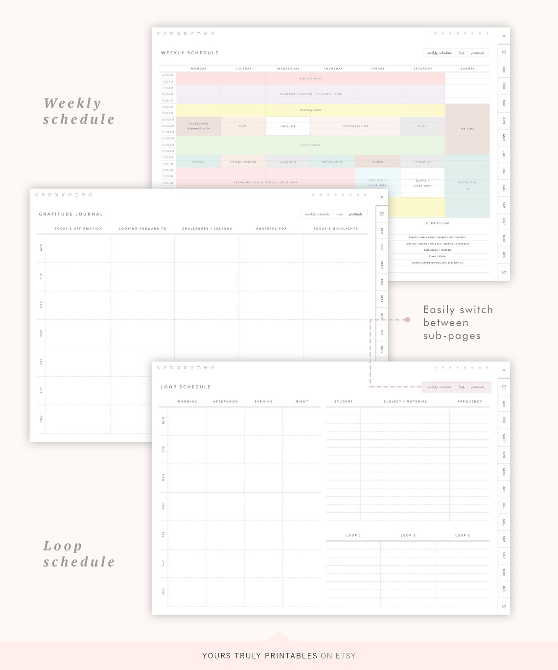 Digital Homeschool Planner January Start Undated Weekly | Etsy