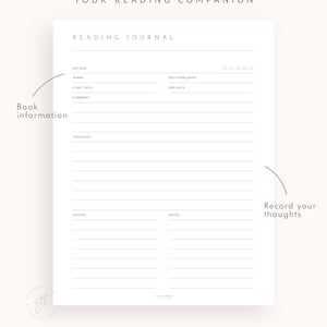 Editable Reading Journal, Daily Reading Log With Summary, Books to Read ...