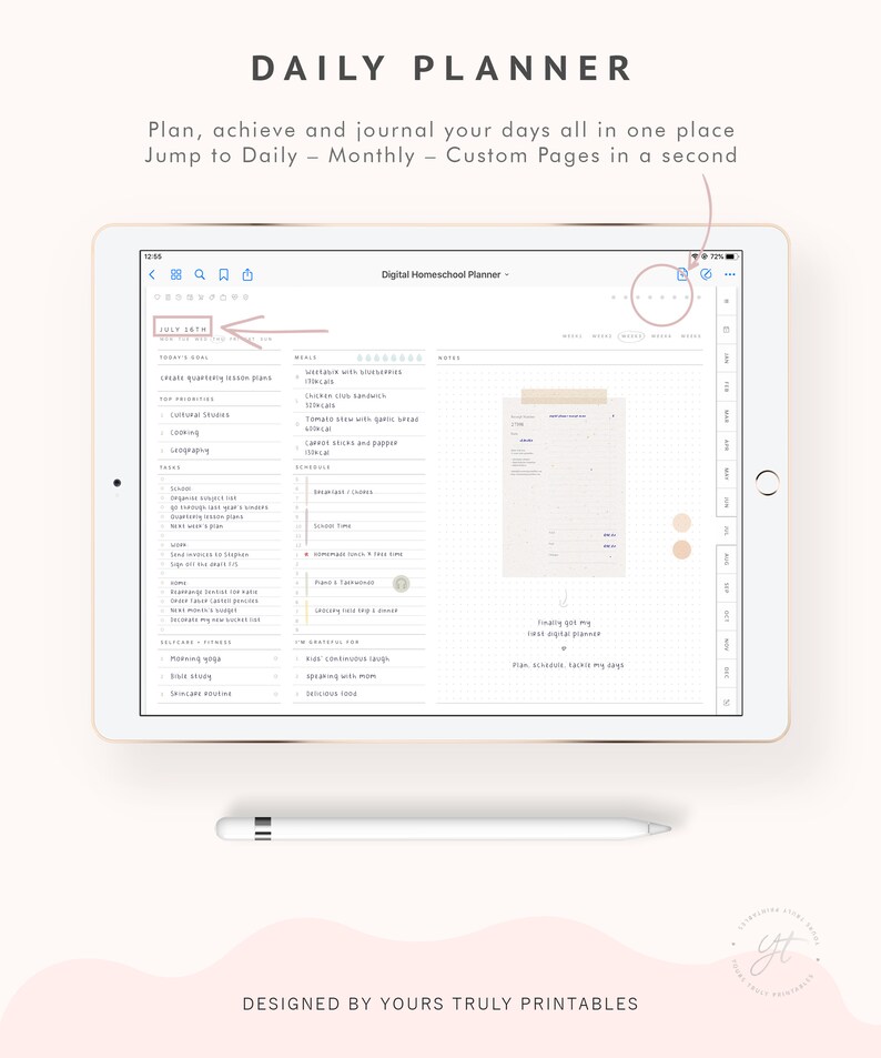 Digital Homeschool Planner January Start Undated Weekly | Etsy