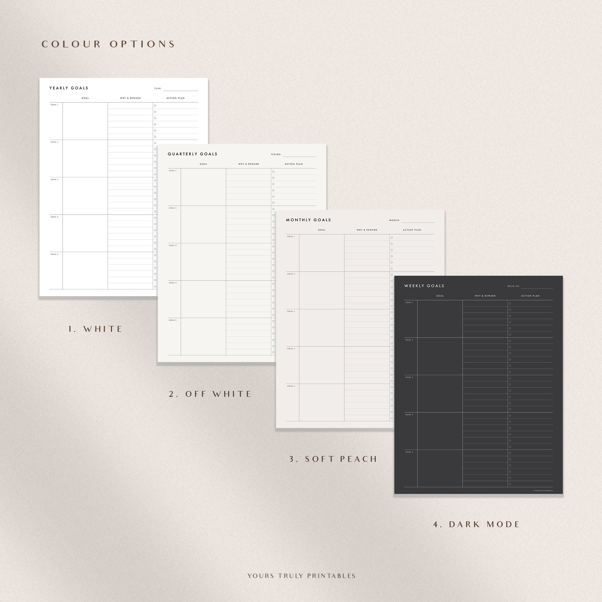 Digital Goal Planner Bundle, Printable Yearly Goals, Goodnotes ...