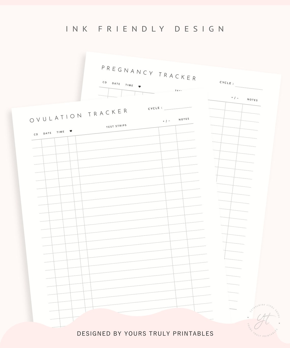 Printable Ovulation Tracker Template & Pregnancy Test Chart, OPK Test ...