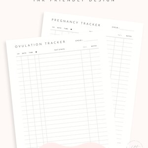 Printable Ovulation Tracker Template & Pregnancy Test Chart, OPK Test ...