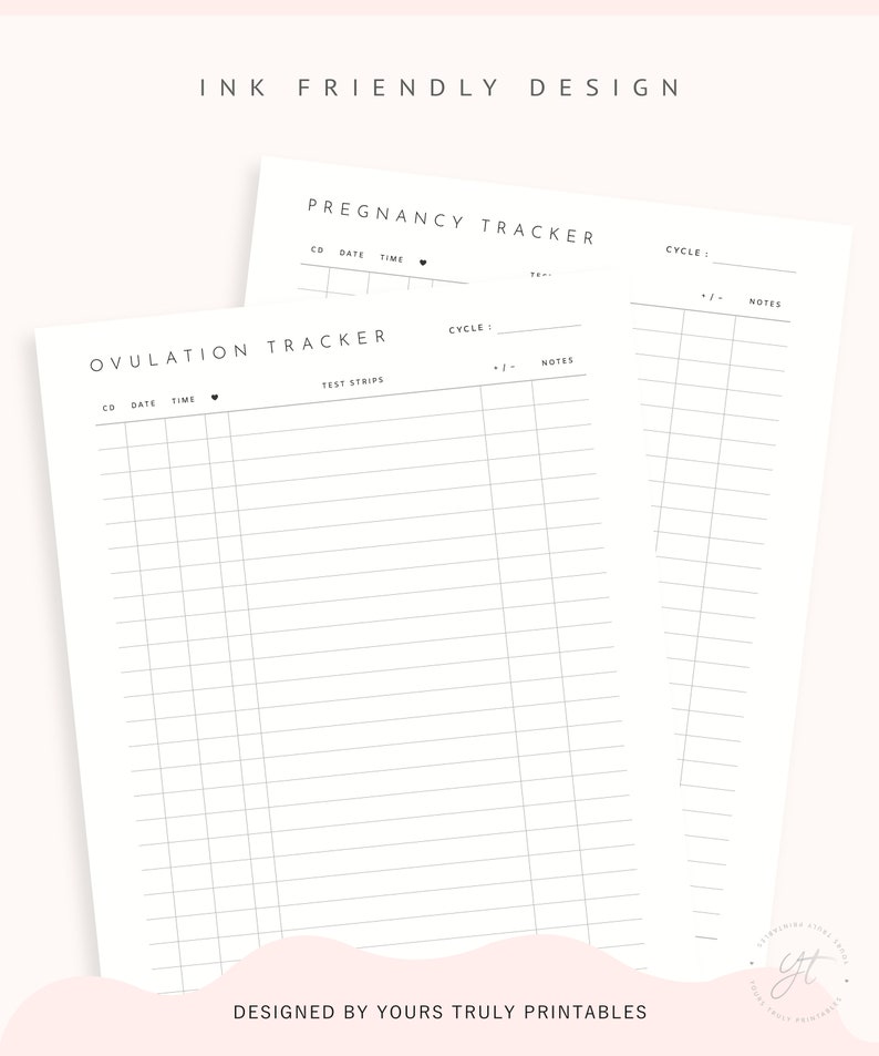Printable Ovulation Tracker Template & Pregnancy Test Chart, OPK Test ...