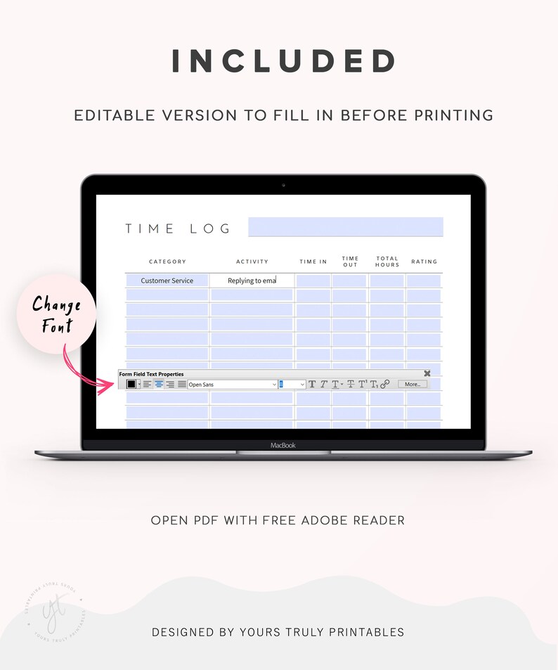 Plantilla imprimible de parte de horas registro de tiempo - Etsy España