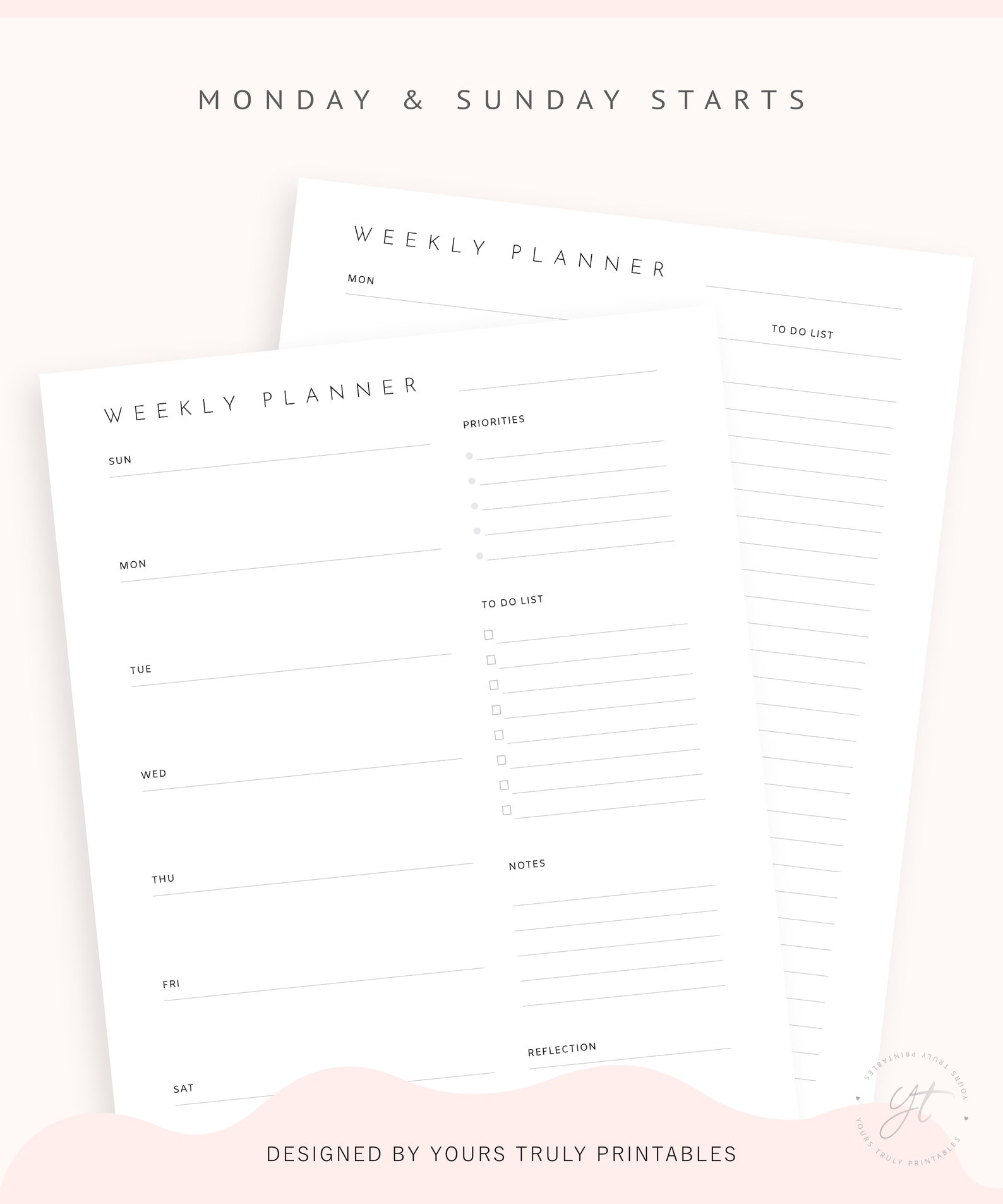 Weekly Planner Printable PDF, Editable Weekly Planner Template Bundle ...