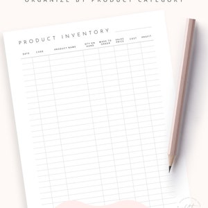 Editable Product Inventory List, Printable Inventory Tracker Template ...