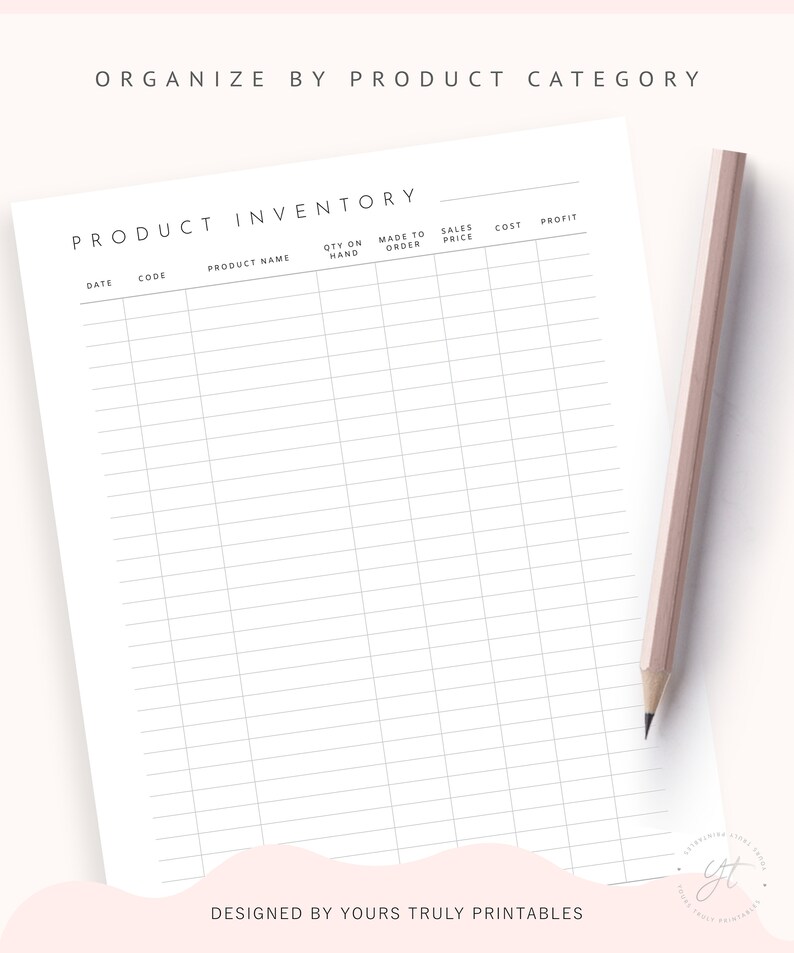 Editable Product Inventory List, Printable Inventory Tracker Template ...