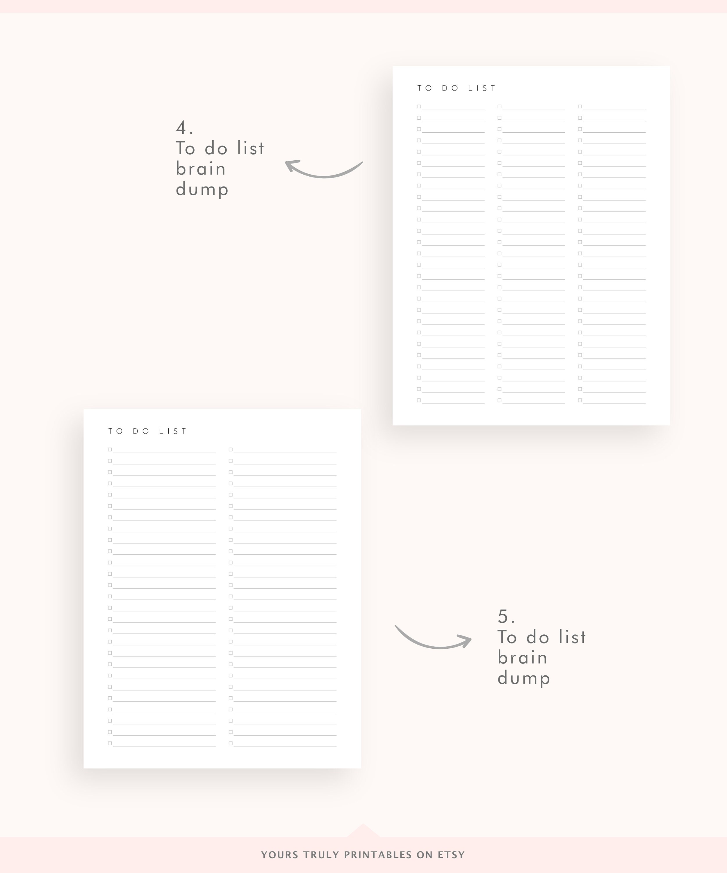 Editable to Do List Bundle, Printable Weekly to Do List, Minimalist ...