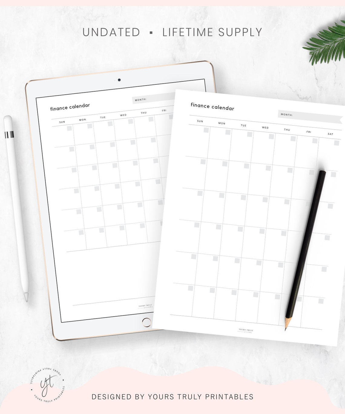Bill Payment Calendar Printable Financial Calendar Bill Pay - Etsy