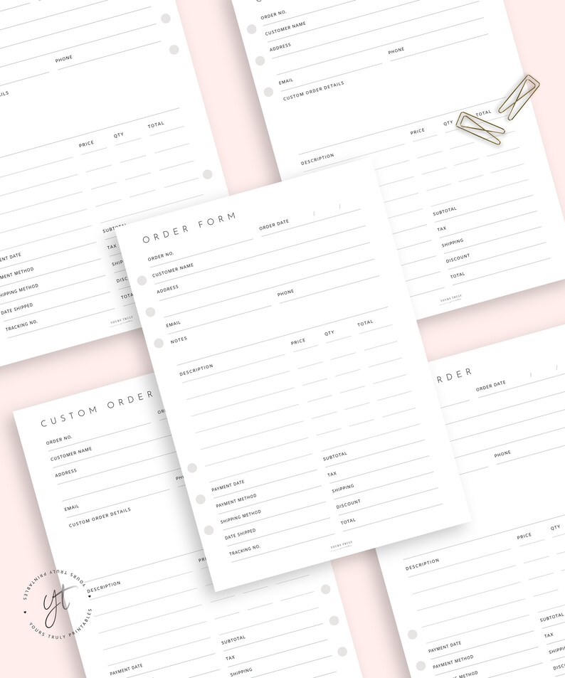 Editable Order Form Custom Order Sheet Template Printable | Etsy