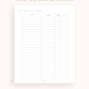 Editable Reading Journal, Daily Reading Log With Summary, Books to Read ...