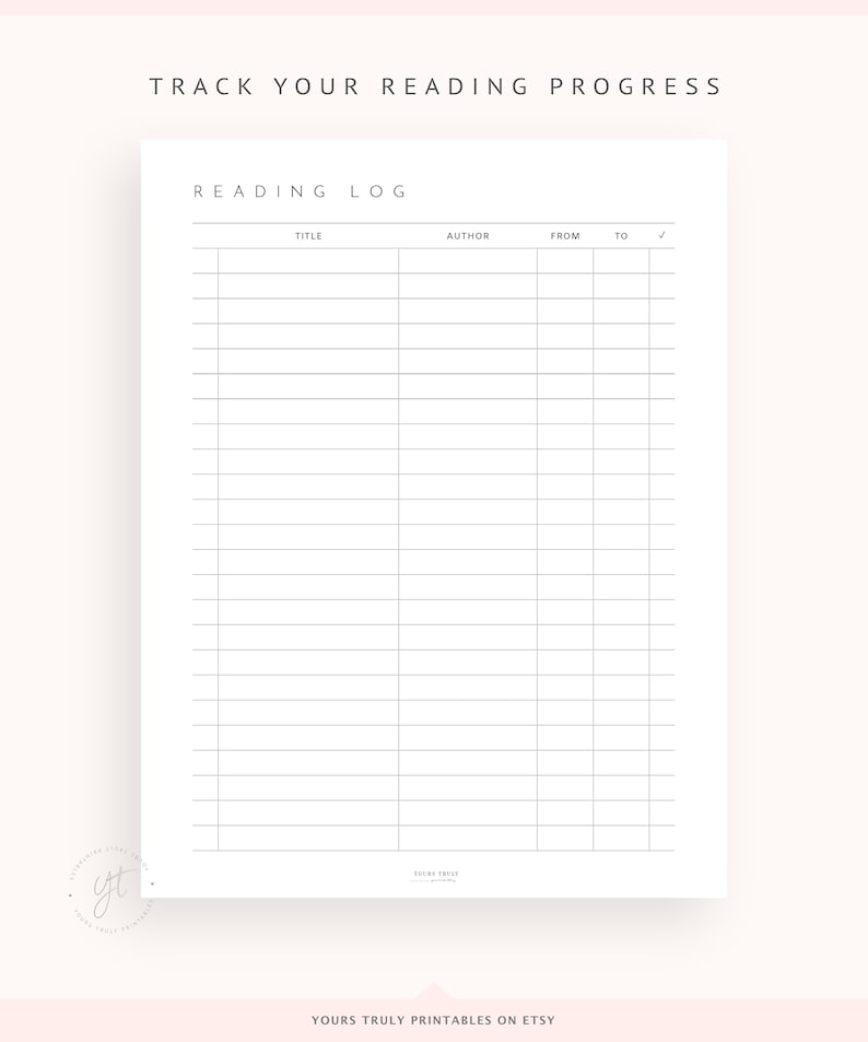 Editable Reading Journal Daily Reading Log With Summary | Etsy UK