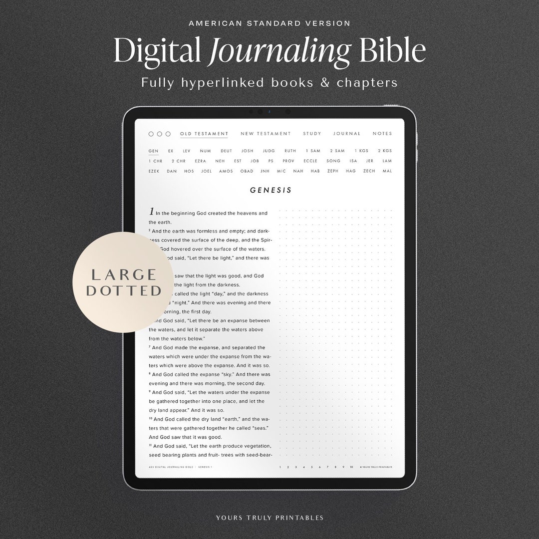 Digital Journaling Bible – ASV Large Font – Dotted - Portrait ...