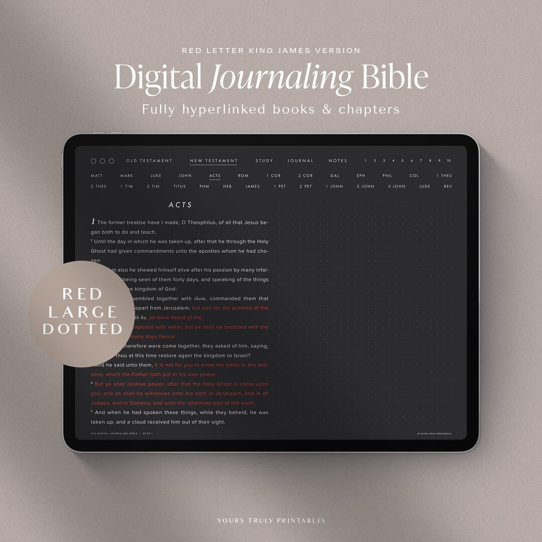 Bible Journal – Digital Journaling Bible – KJV Red Letter Dark Mode ...