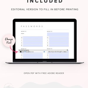 Editable Password Tracker, Password Keeper Printable, Password ...
