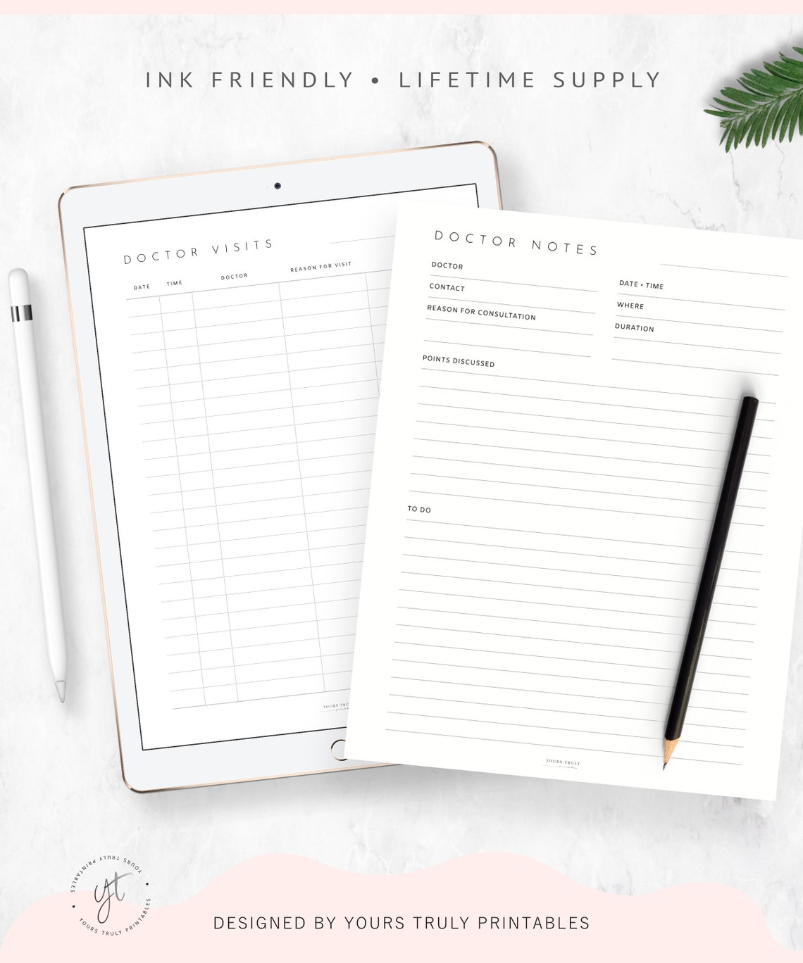 Printable Doctor Visits Tracker, Medical Appointment Log Template ...
