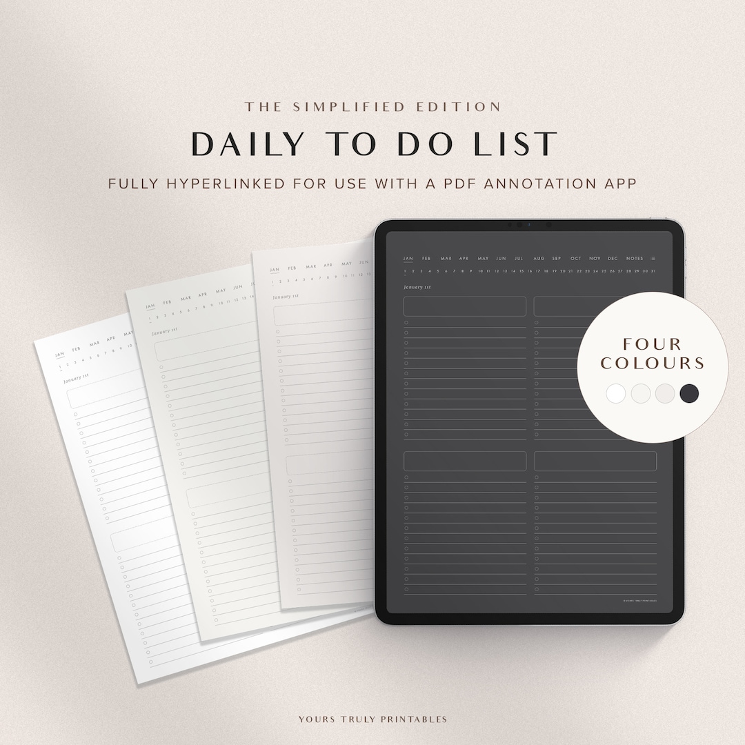 Digital Daily to Do List Template, Goodnotes Daily Checklist ...