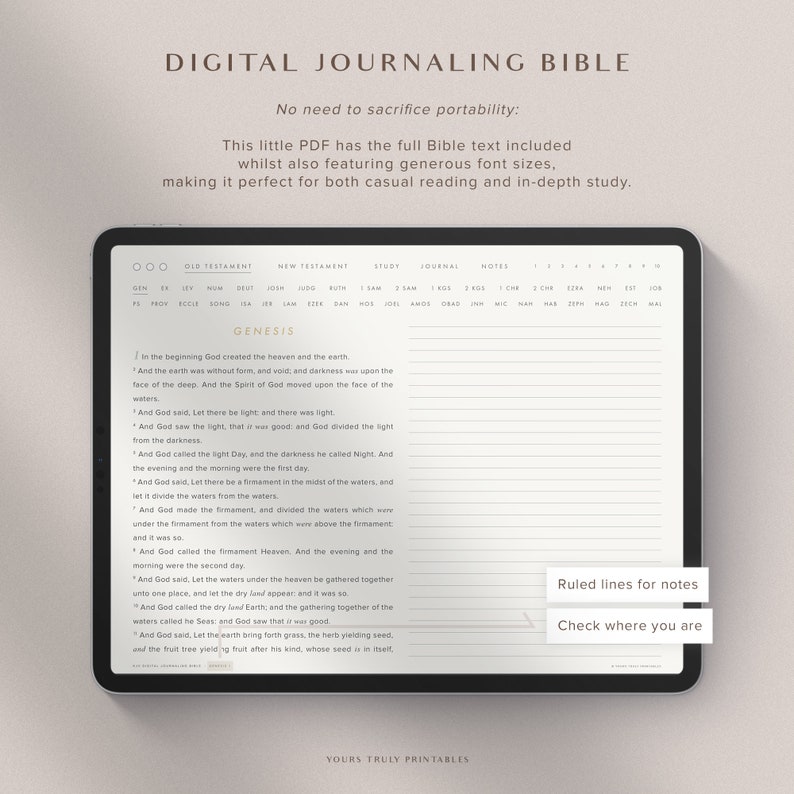 Digital Journaling Bible – KJV Large Font – Ruled – Landscape ...