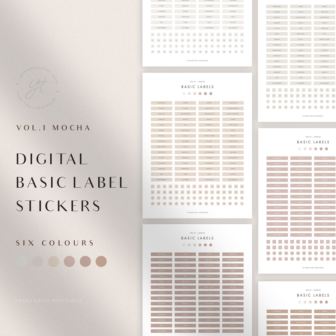 Neutral Label Digital Stickers - Goodnotes Sticker Book, Everyday ...