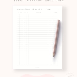 Printable Ovulation Tracker Template & Pregnancy Test Chart, OPK Test ...