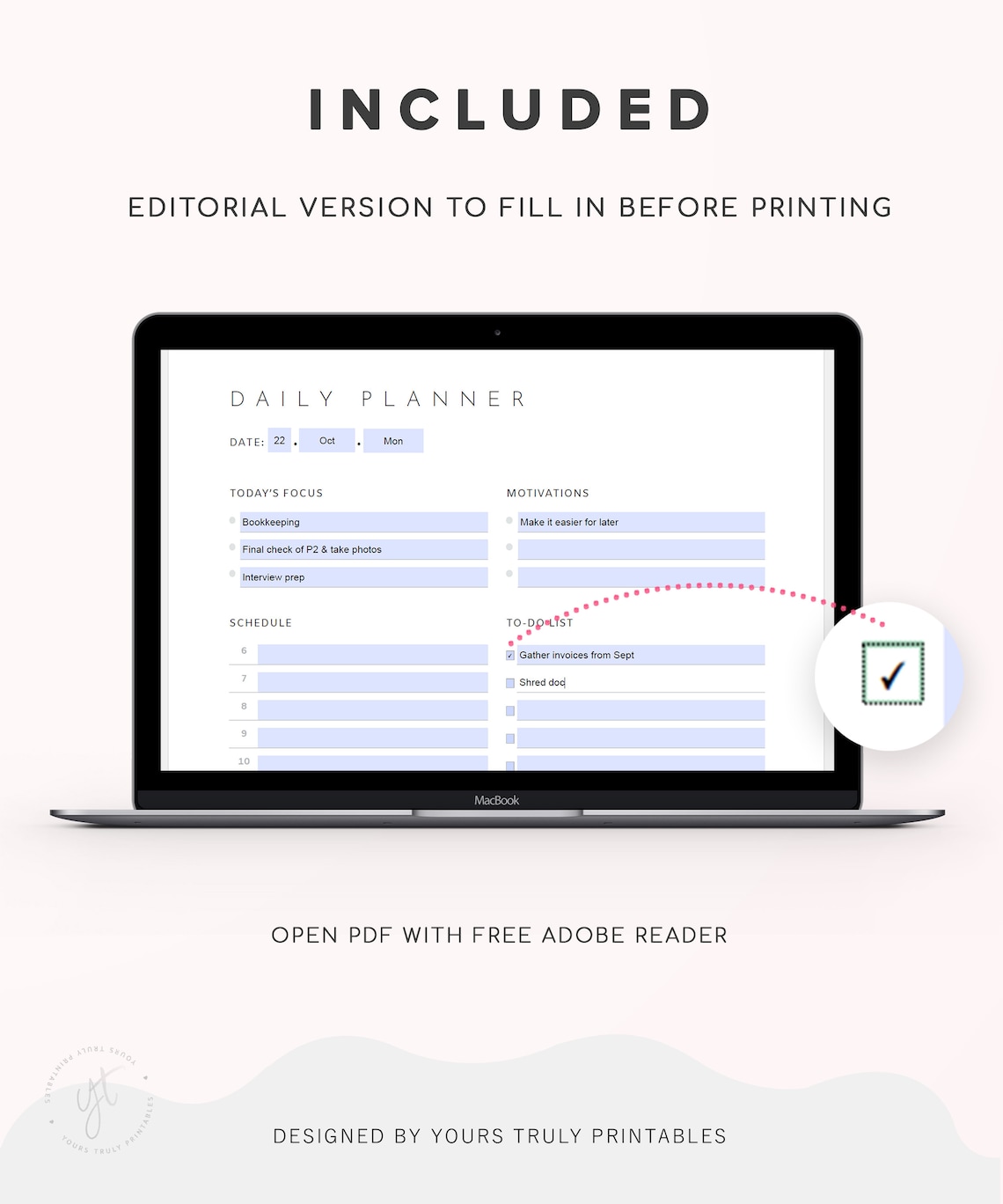 Daily Planner Printable to Do List Template Hourly Schedule | Etsy