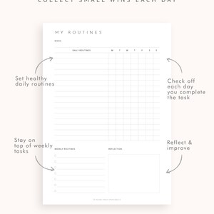Daily Routine Chart, Daily Routine Planner, Morning Routine Checklist ...