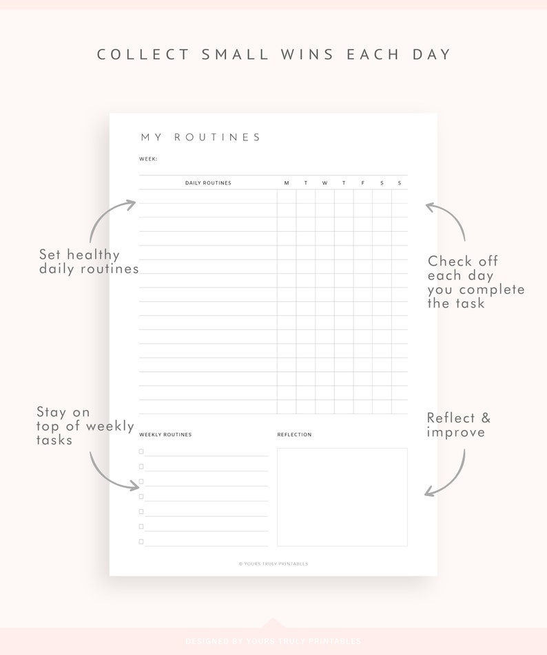 Daily Routine Chart Daily Routine Planner Morning Routine - Etsy