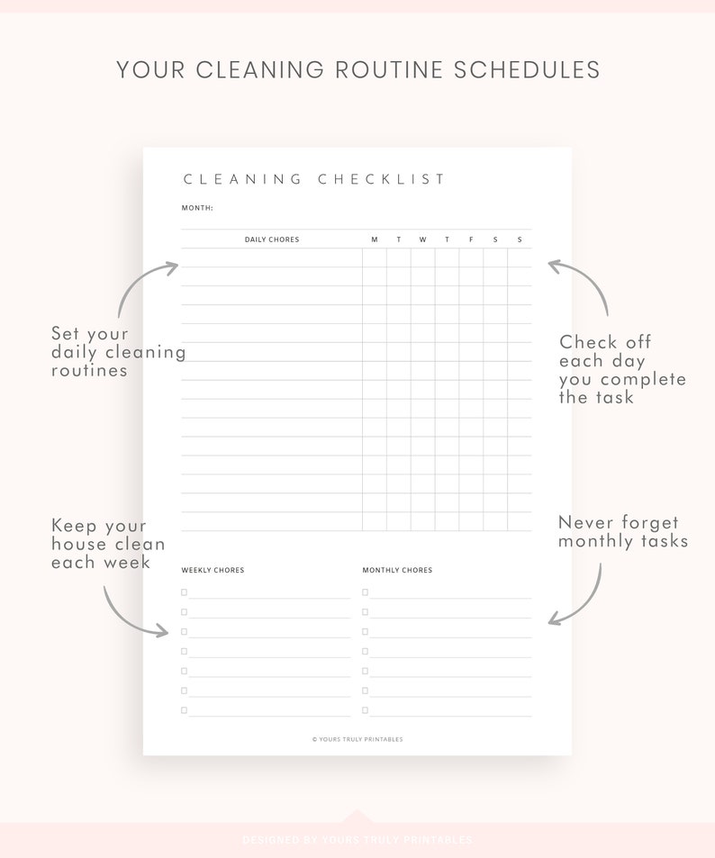 Schoonmaak checklist afdrukbaar schoonmaakschema voor thuis - Etsy België