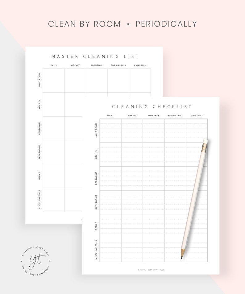 Cleaning Checklist Printable Monthly Cleaning Routine - Etsy UK