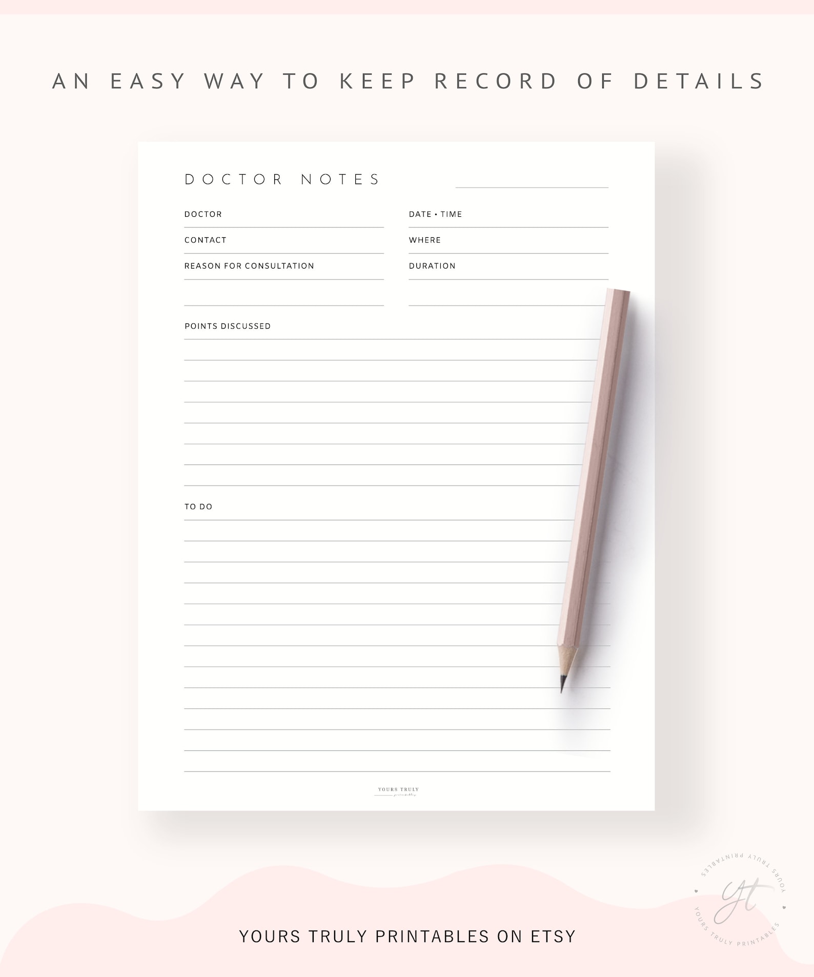 Printable Doctor Visit Notes Specialist Medical Appointment - Etsy