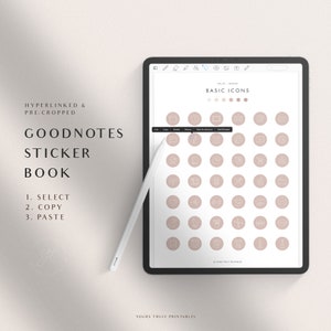 Neutral Icon Digital Stickers - Goodnotes Sticker Book, Everyday ...