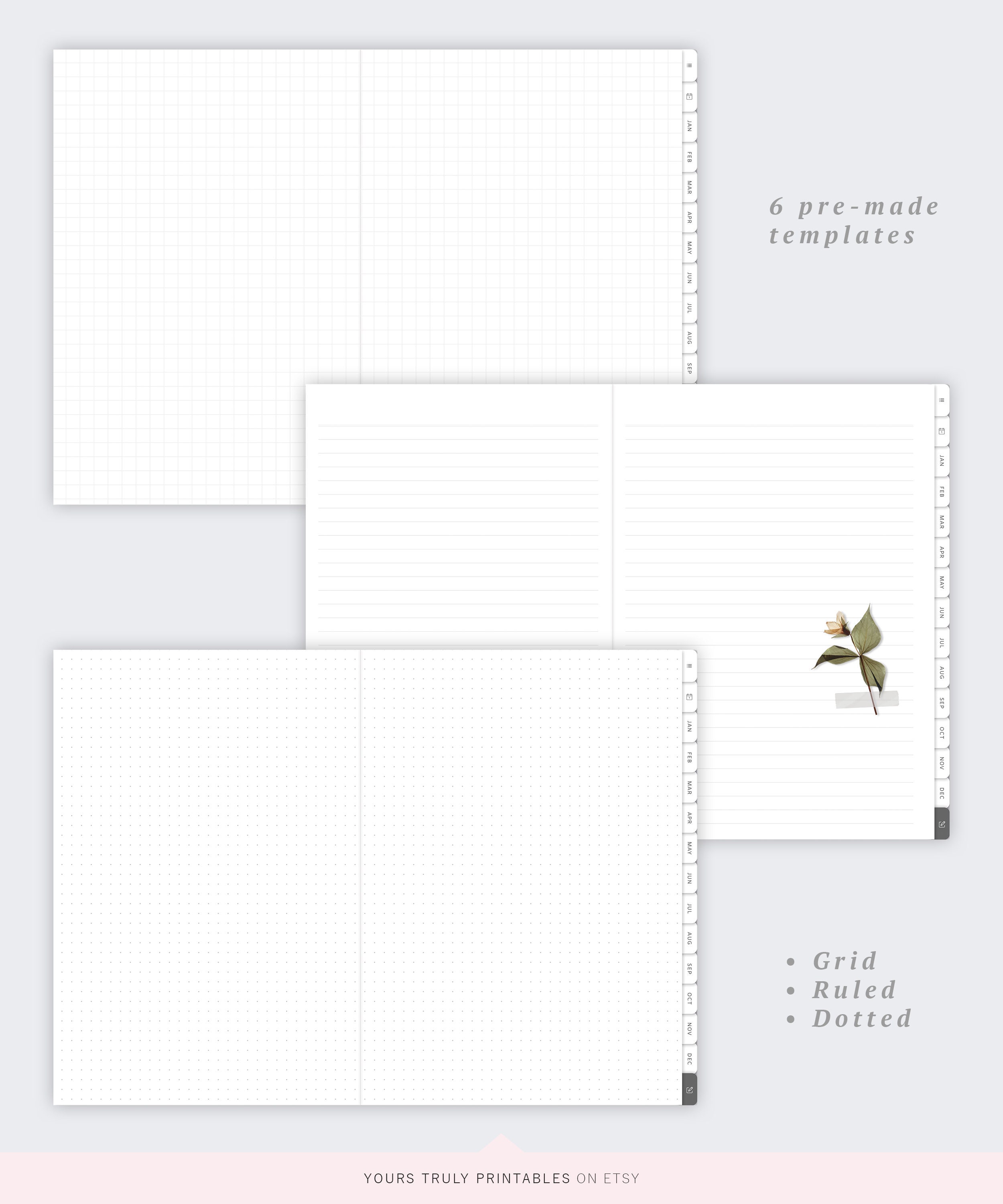 Gratitude Journal Digital Template with Prompts 5 Minute | Etsy