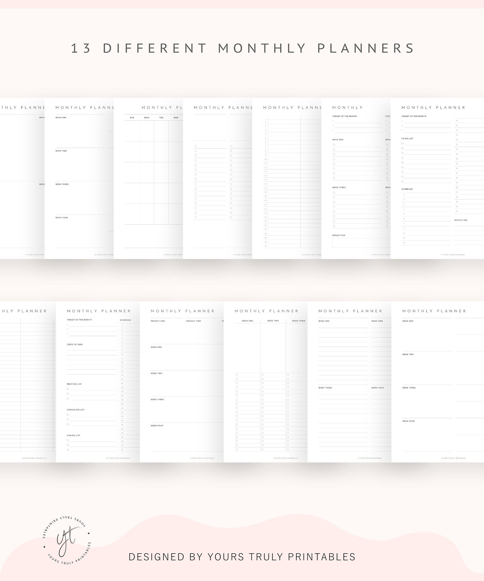 Monthly Planning Printable Monthly Planner With to Do List | Etsy