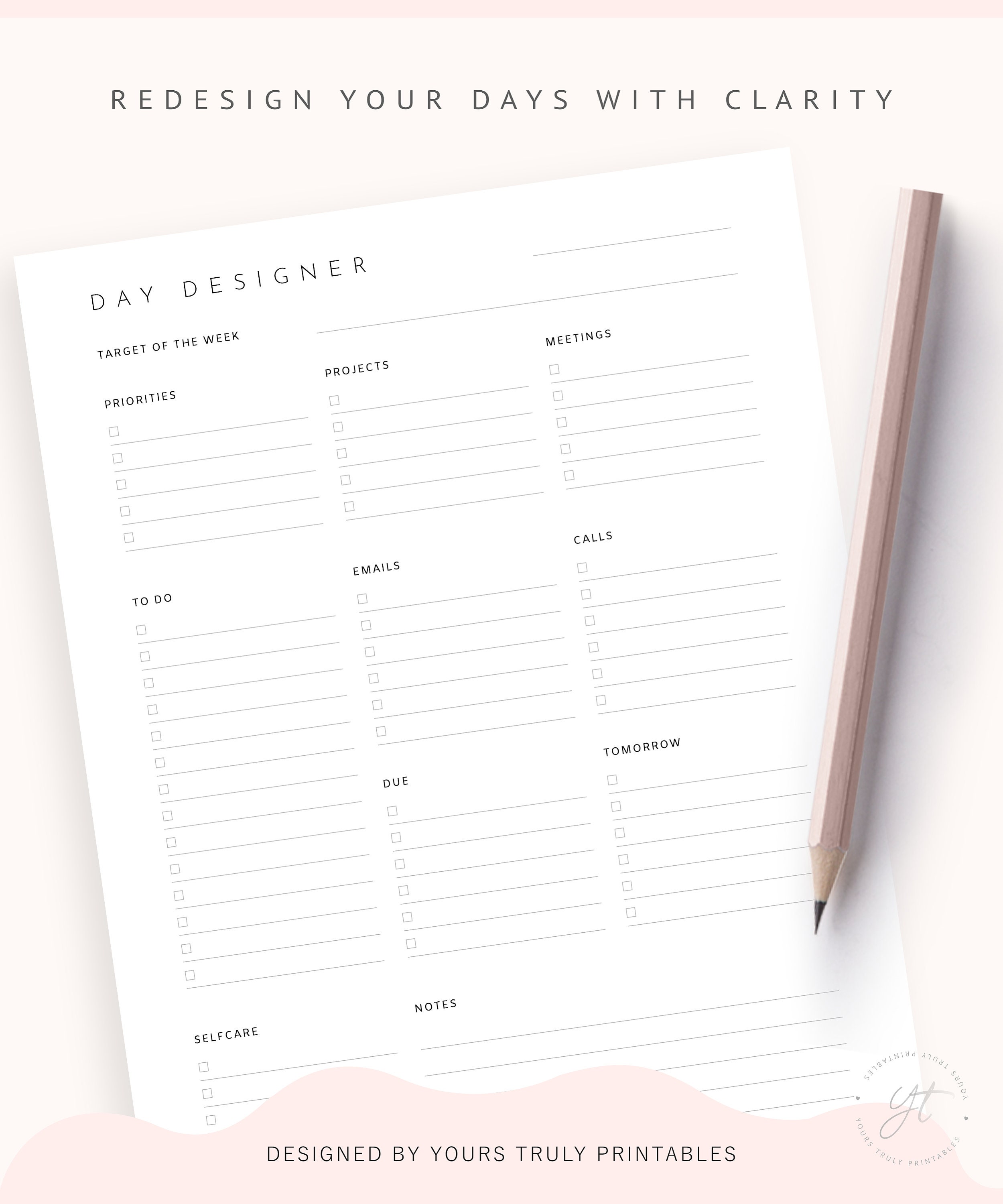 Buy Editable Daily Work Planner Printable, Fillable Work Day Planner ...