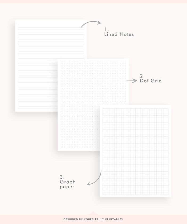 Printable Notebook Paper Templates – Dotted Grid, Graph Paper, Lined ...