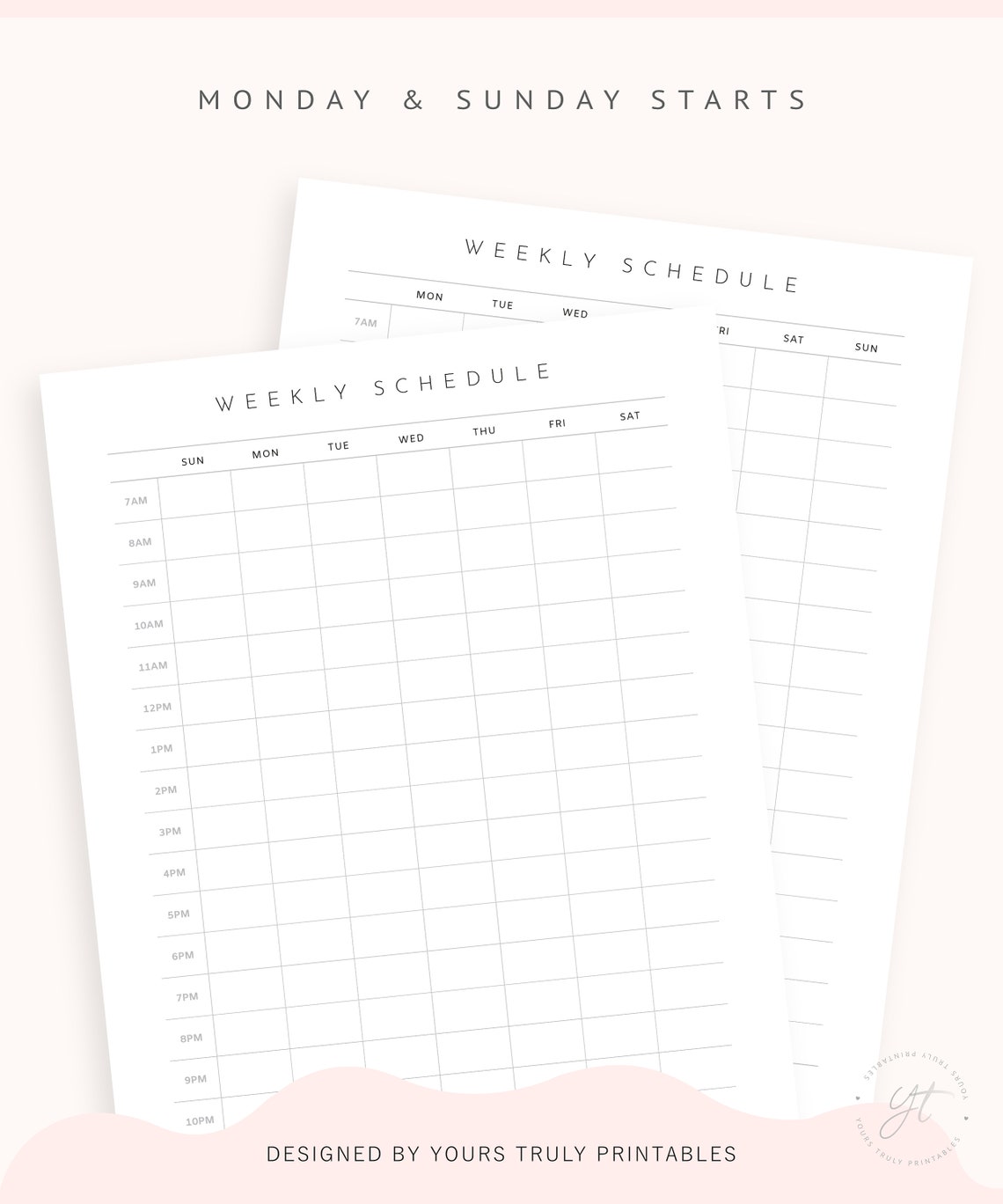 Weekly Schedule Printable Weekly Timetable Weekly Organizer - Etsy UK