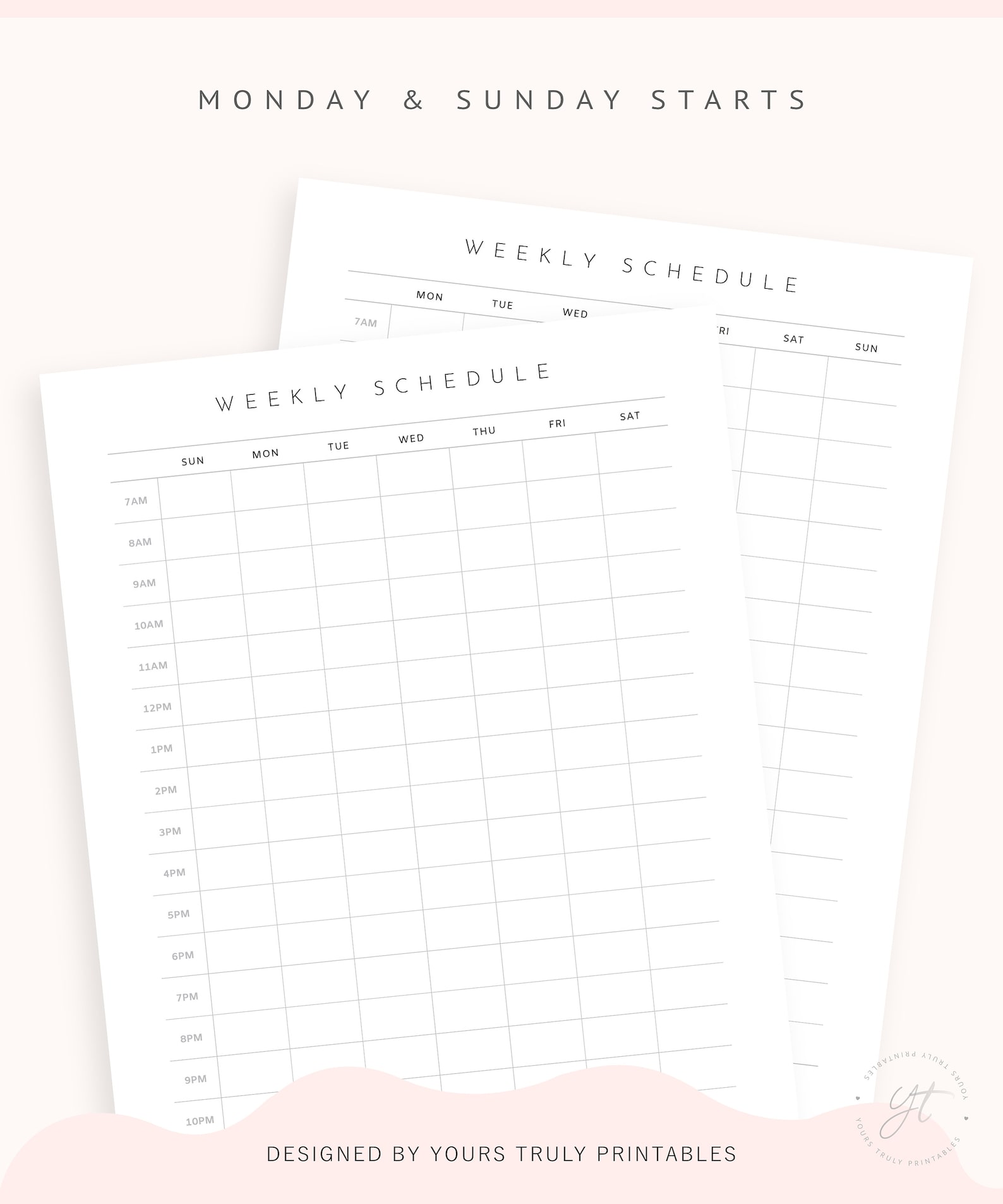 Weekly Schedule Printable Weekly Timetable Weekly Organizer - Etsy