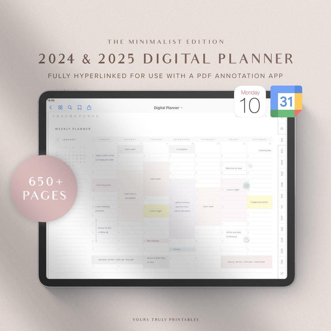 2024 2025 Digital Planner Goodnotes Planner Weekly Schedule Daily ...
