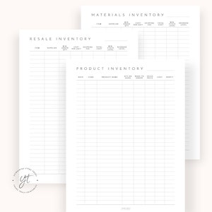 Product Planner, Etsy Shop Listing Tracker, Product Inventory List ...