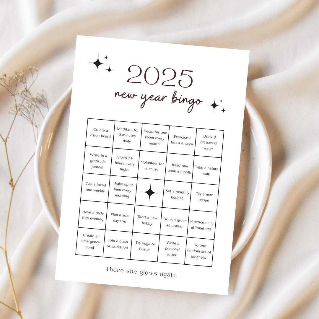 2025 Bingo New Year Template, 2025 Vision Board Bingo, 2025 ...