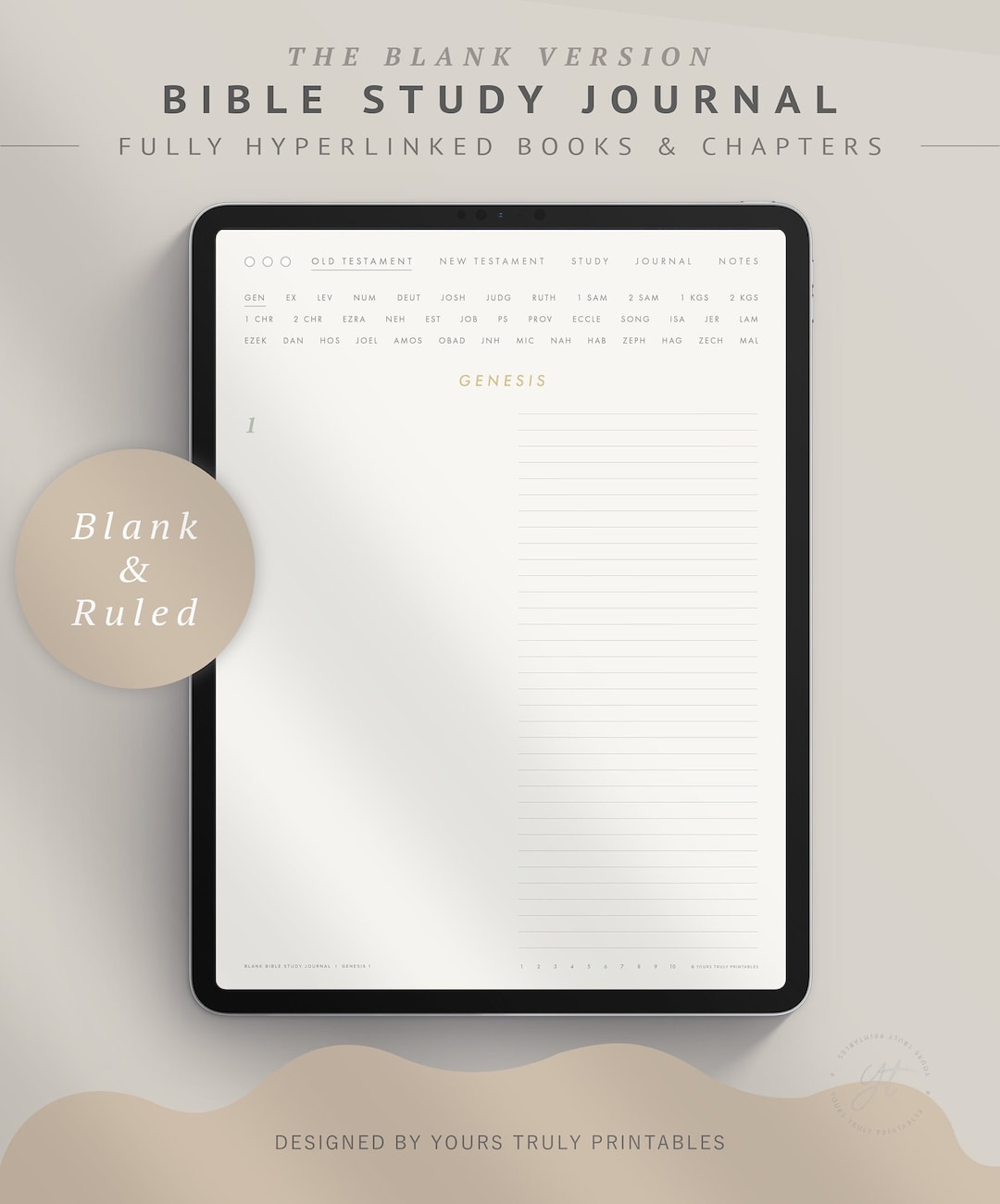 Digital Bible Study Journal Template Ruled Portrait - Etsy
