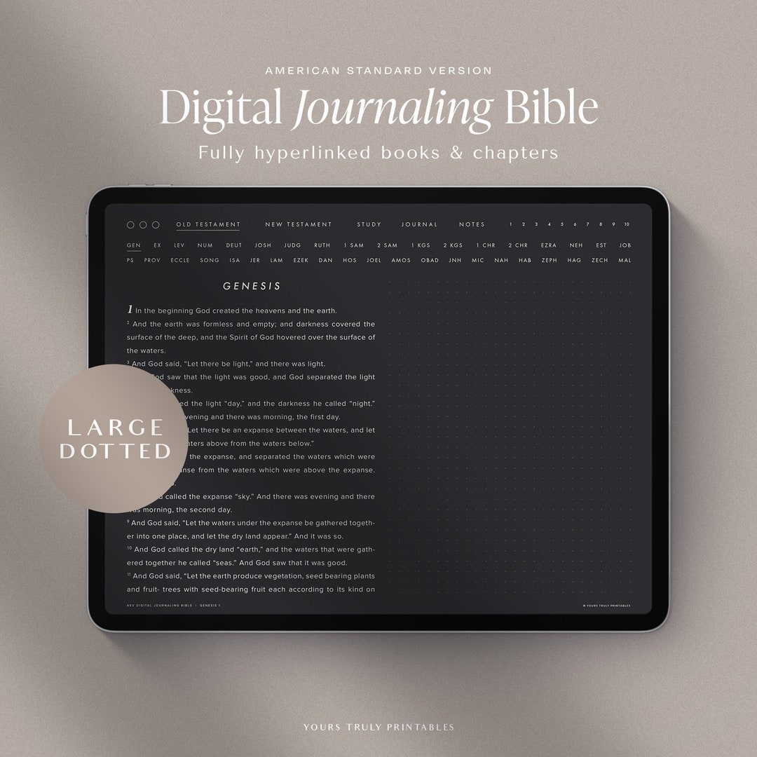 Digital Journaling Bible – ASV Large – Dotted – Landscape – Blackout ...