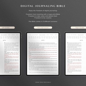 Digital Journaling Bible WEB Large Font Ruled Portrait Monochrome ...