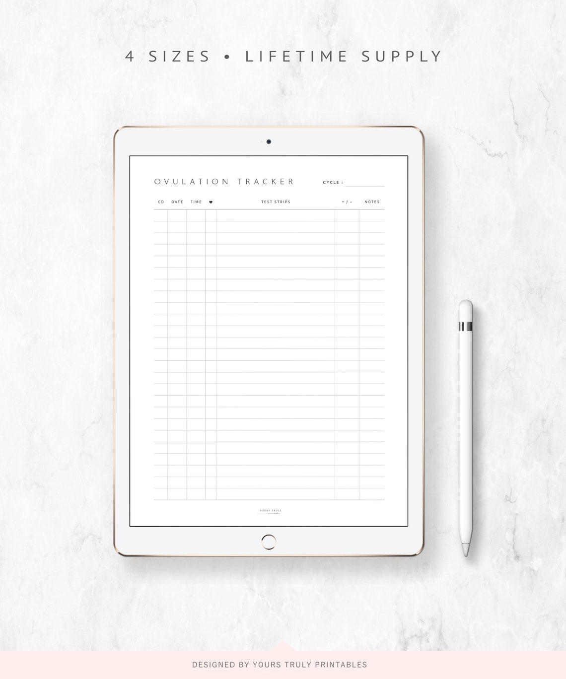 Printable Ovulation Tracker Template & Pregnancy Test Chart, OPK Test ...