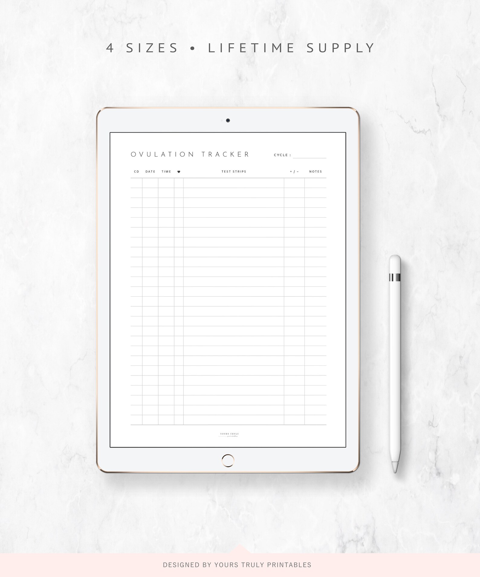 Printable Ovulation Tracker Template & Pregnancy Test Chart, OPK Test ...