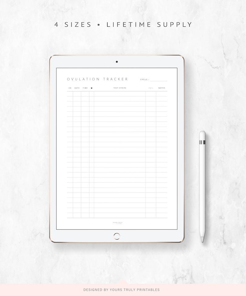 Printable Ovulation Tracker Template & Pregnancy Test Chart, OPK Test ...