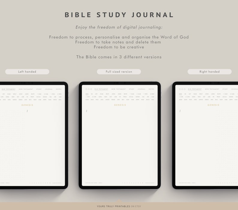 Digital Bible Study Journal Template Dotted Portrait - Etsy