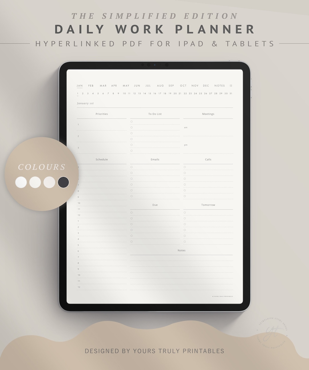 Digital Daily Work Planner Work From Home Organiser Ipad - Etsy
